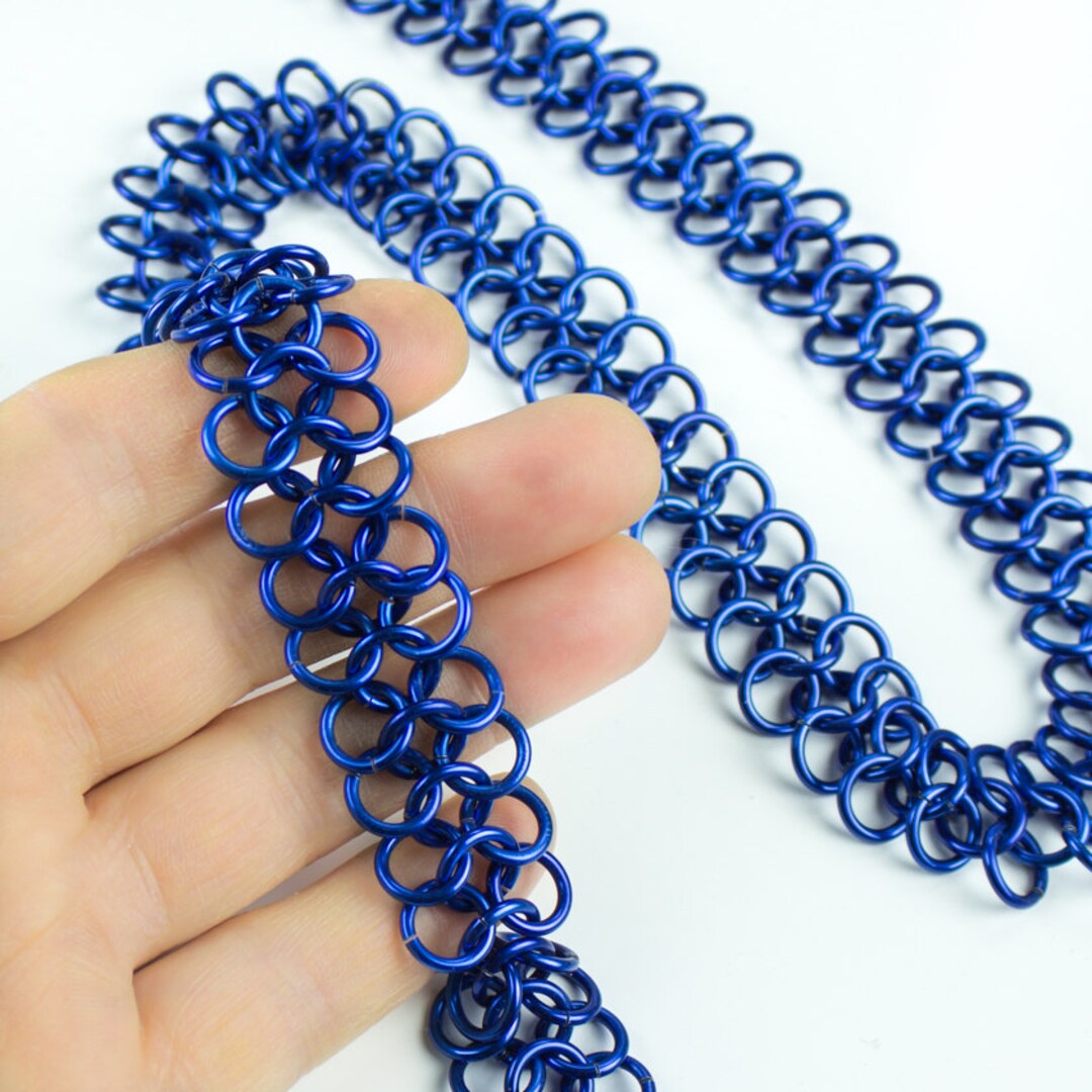 Infinity Figure 8 Chainmail Chain, Cobalt Blue, Anodized Aluminum Jump ...