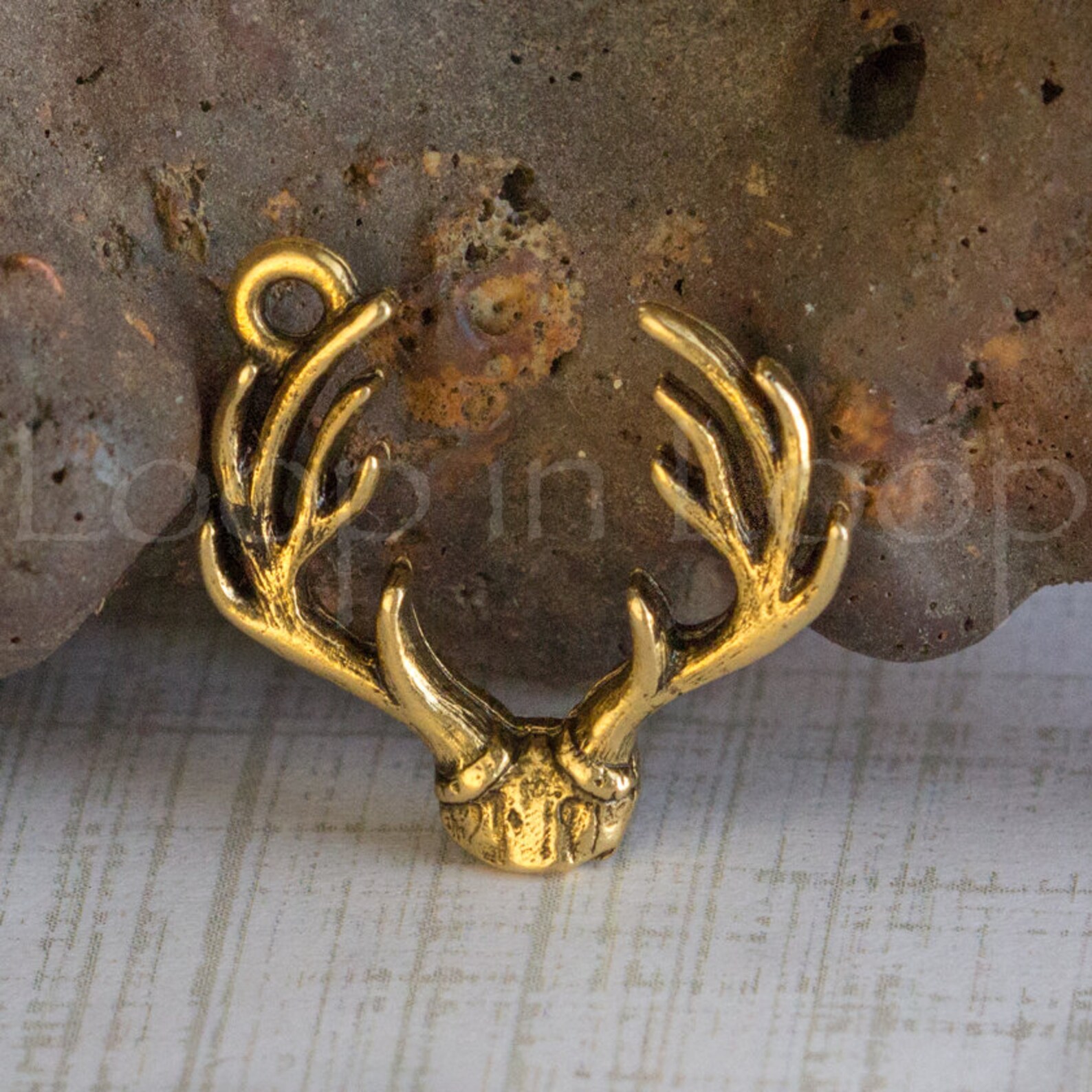 Antlers Charms, Boho Gold Plated 3D Antler Pendant, Woodland Deer ...