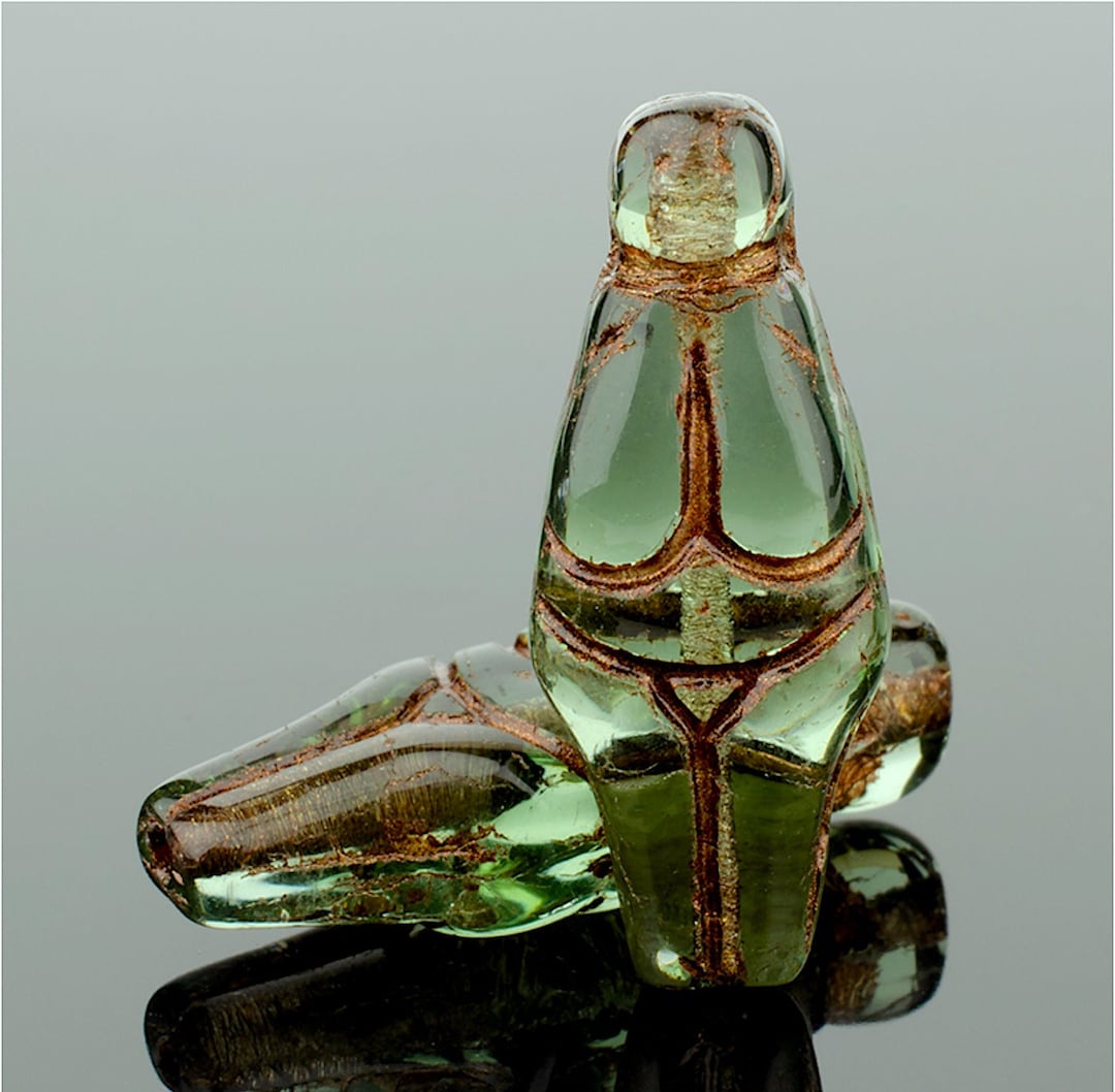 Czech Glass Goddess Beads, Mother Earth Spiritual Fertility Figure ...