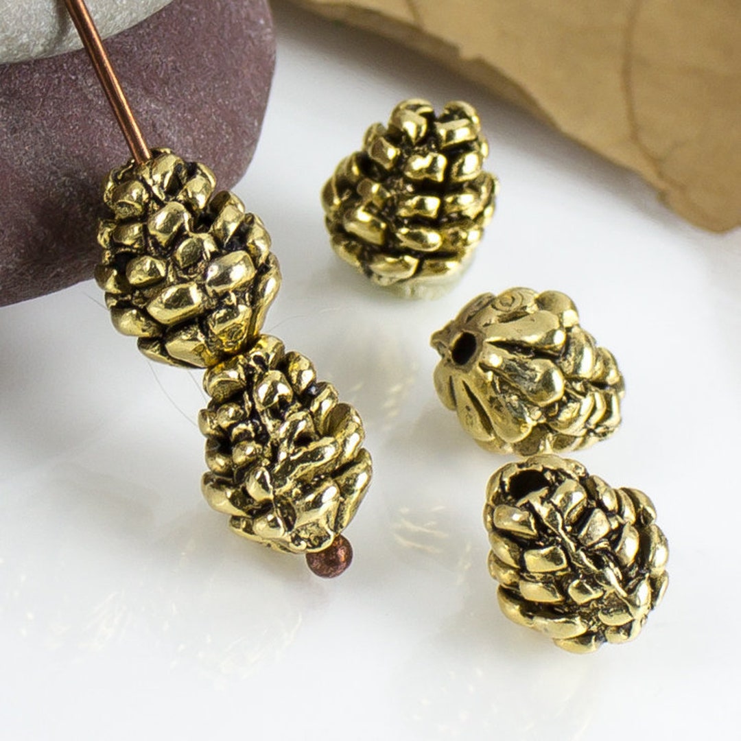 3D Pine Cone Beads, Small Pinecone, Woodland, Forest Charms, Jewelry ...