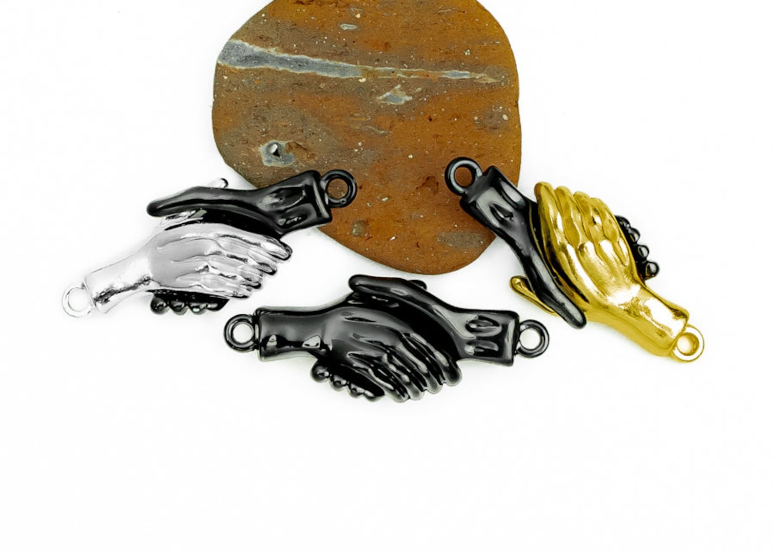 15%OFF Black Handshake Clasp Hand in Hand Single Strand Quick - Etsy