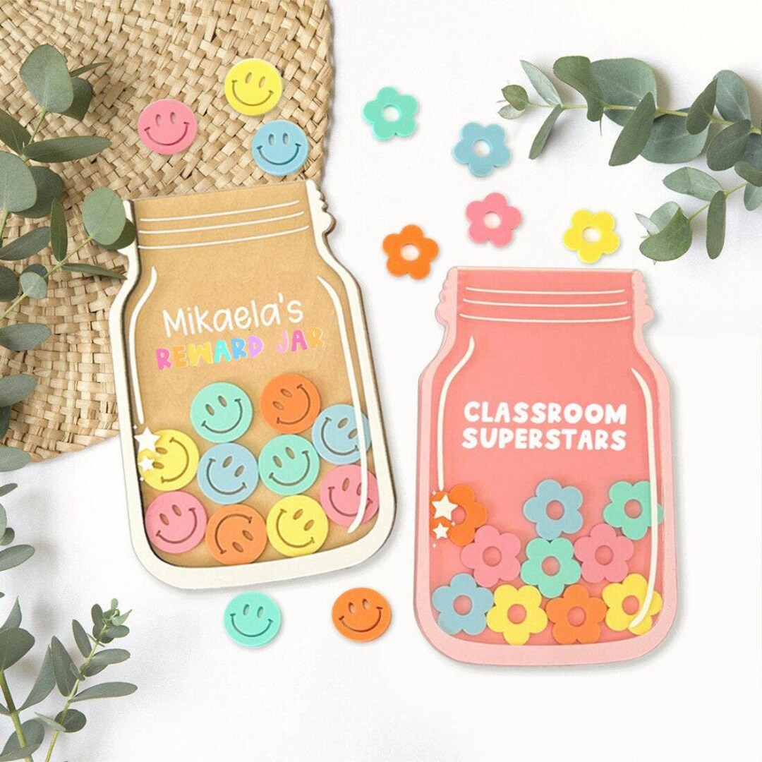 Positive Behavior Chart for Classroom, Stars Reward Jar for Kids ...