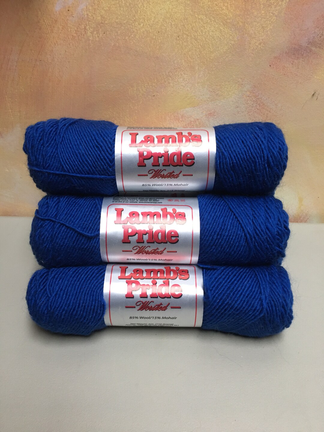 Lambs Pride Worsted Yarn by Black Sheep 85 Wool/15mohair Dynamite Blue ...