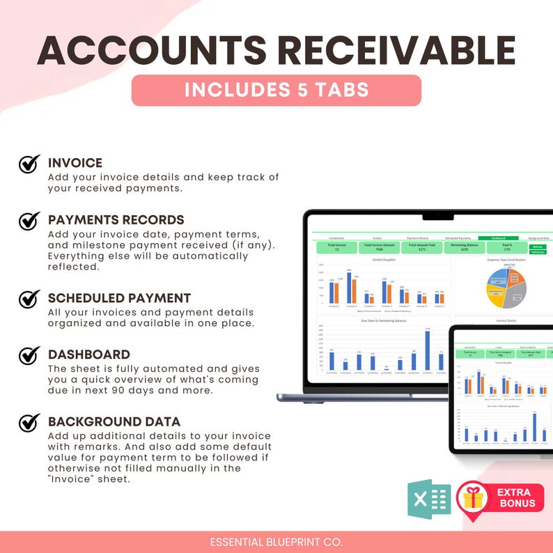 Small Business Bookkeeping Bundle, Bookkeeping Excel Template, Balance Sheet, Profit and Loss ...