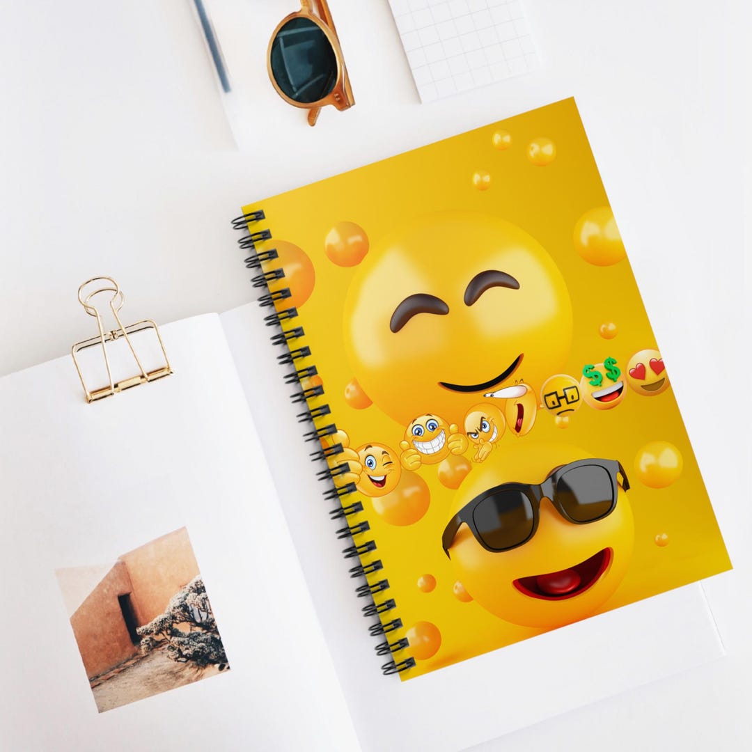 Emoji Spiral Notebook - Fun & Whimsical Design, Perfect for Note-taking ...