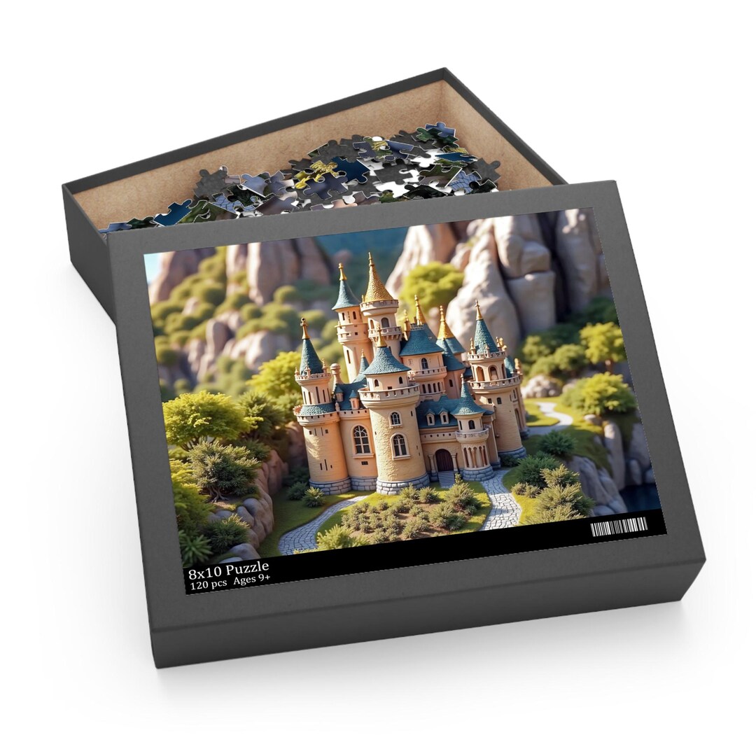 Castle Miniature Puzzle (the Blue Roof) - Etsy