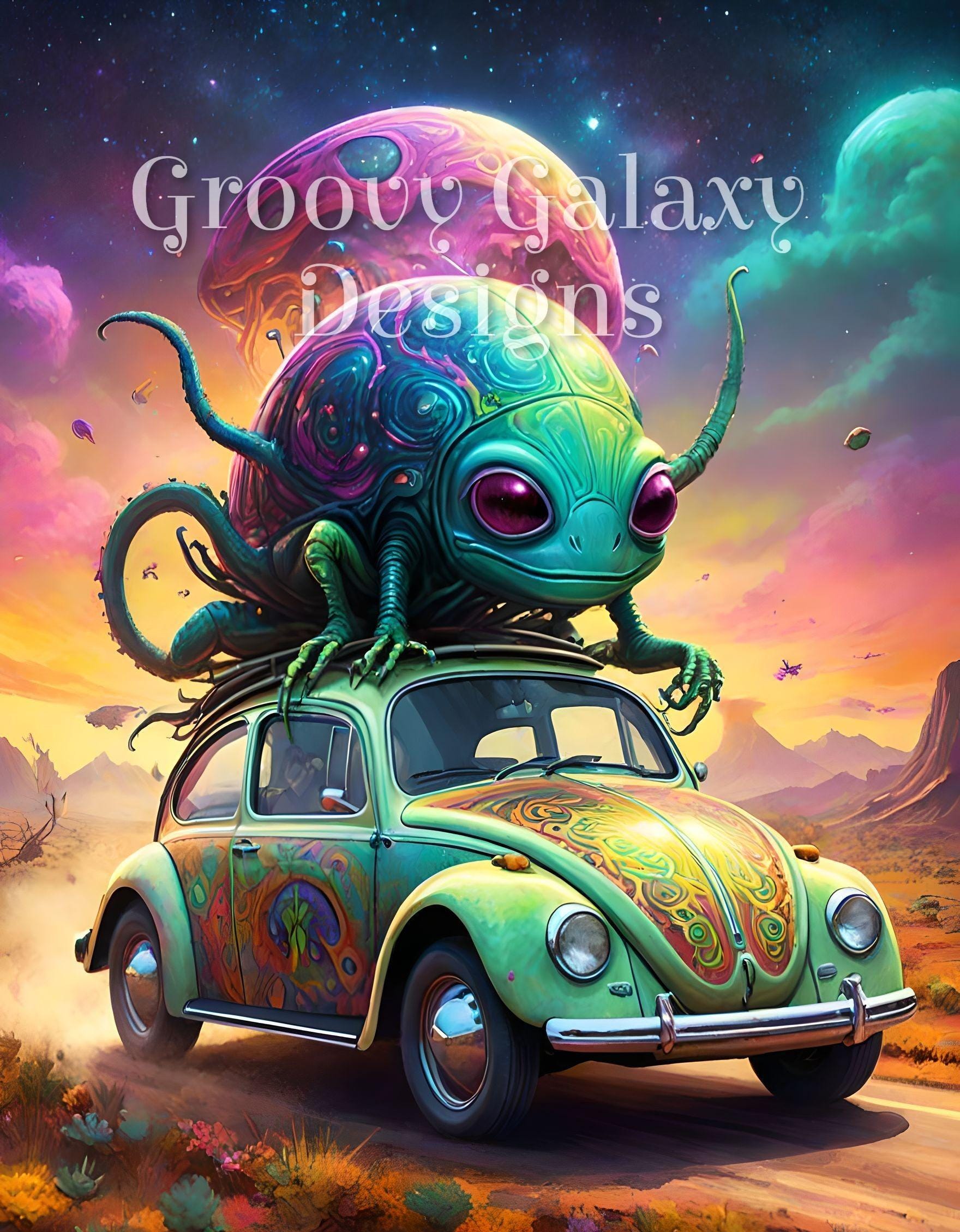Groovy Aliens 6-piece Digital Art Bundle/printable JPG Files - Etsy