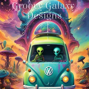 Groovy Aliens 6-piece Digital Art Bundle/printable JPG Files - Etsy