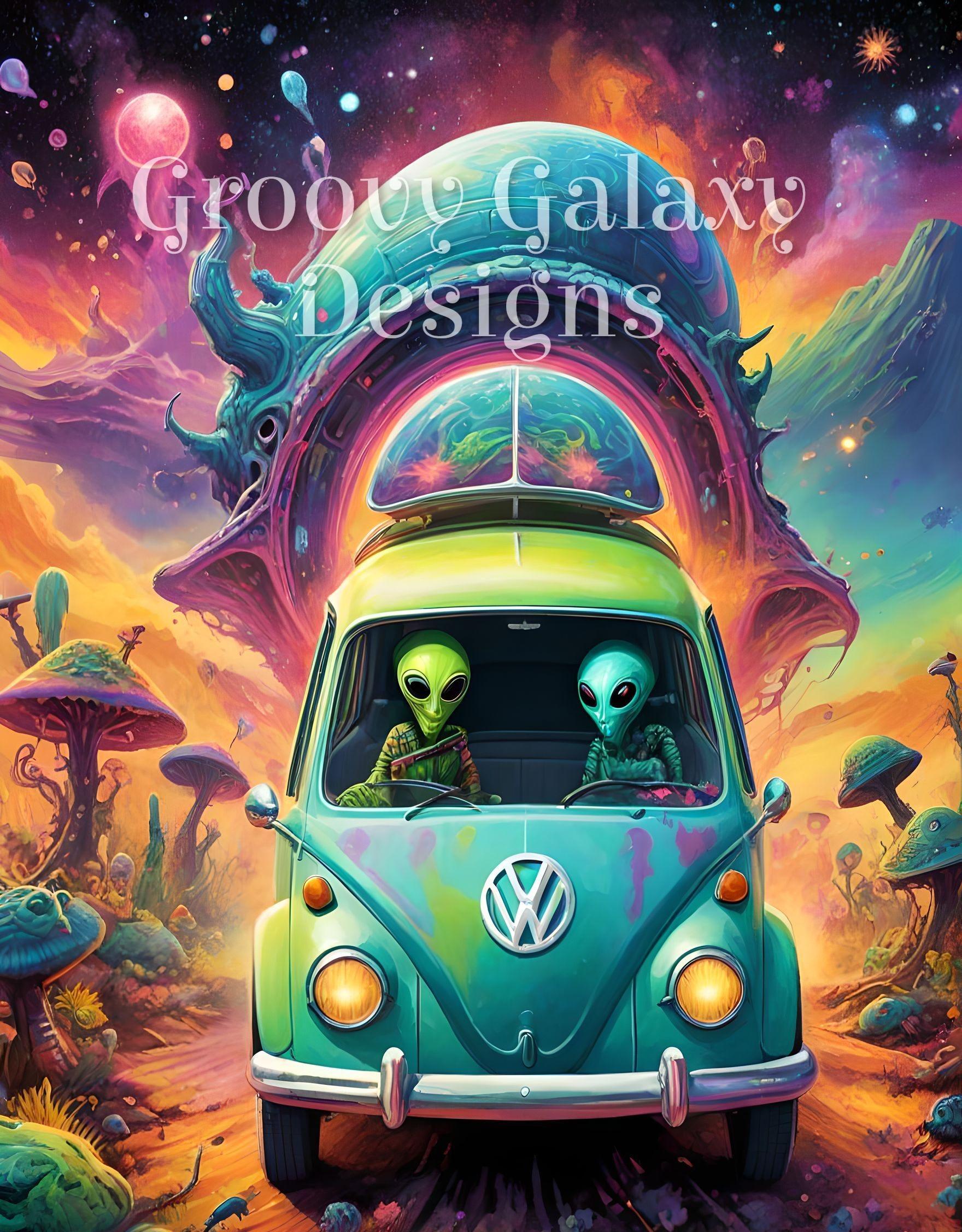 Groovy Aliens 6-piece Digital Art Bundle/printable JPG Files - Etsy