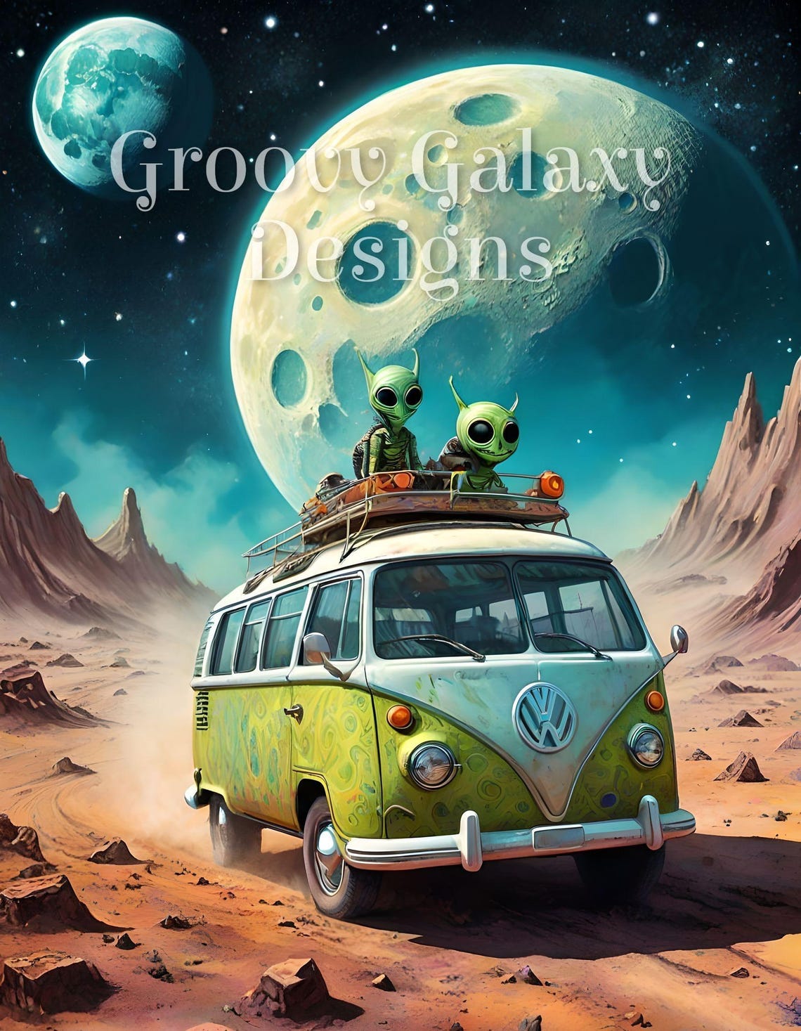 Groovy Aliens 6-piece Digital Art Bundle/printable JPG Files - Etsy