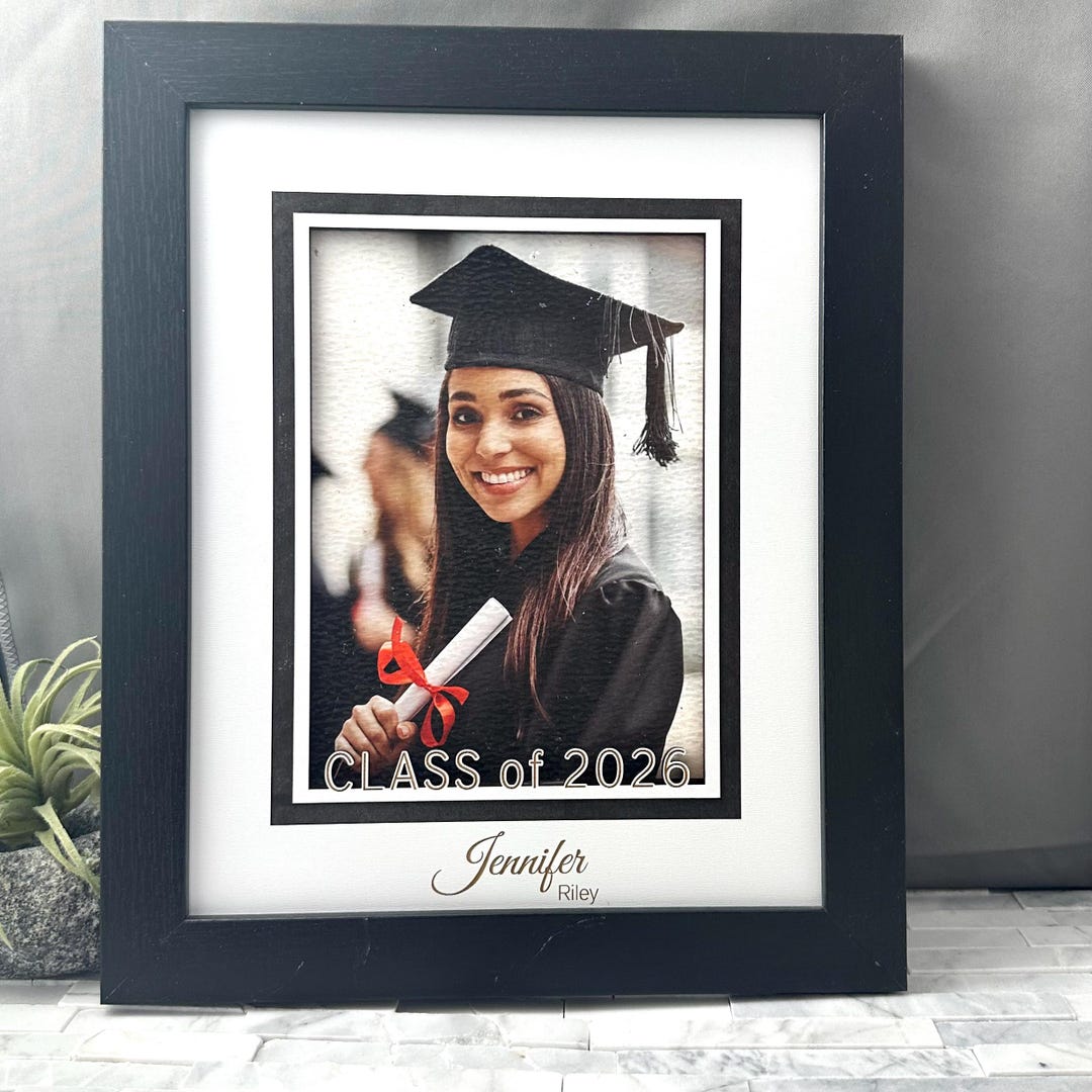 Personalized Photo Frame Class of 2026 Graduation Mat - Etsy