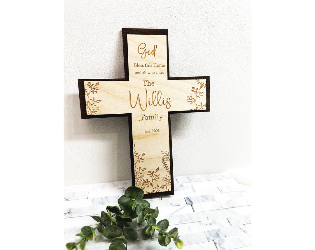 Personalized Christian Home Gift, Cross, Wedding Gift, Christian Gifts ...