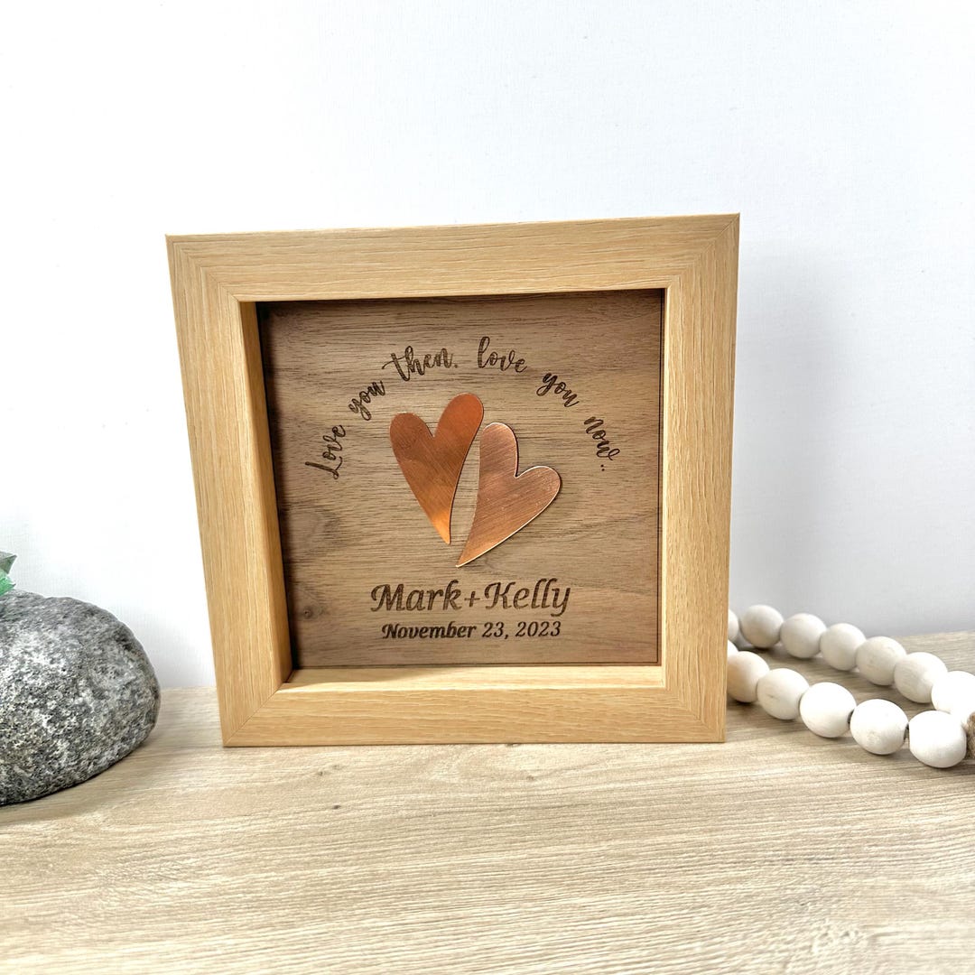 Personalized Copper Anniversary Shadow Box: Walnut Frame - Etsy