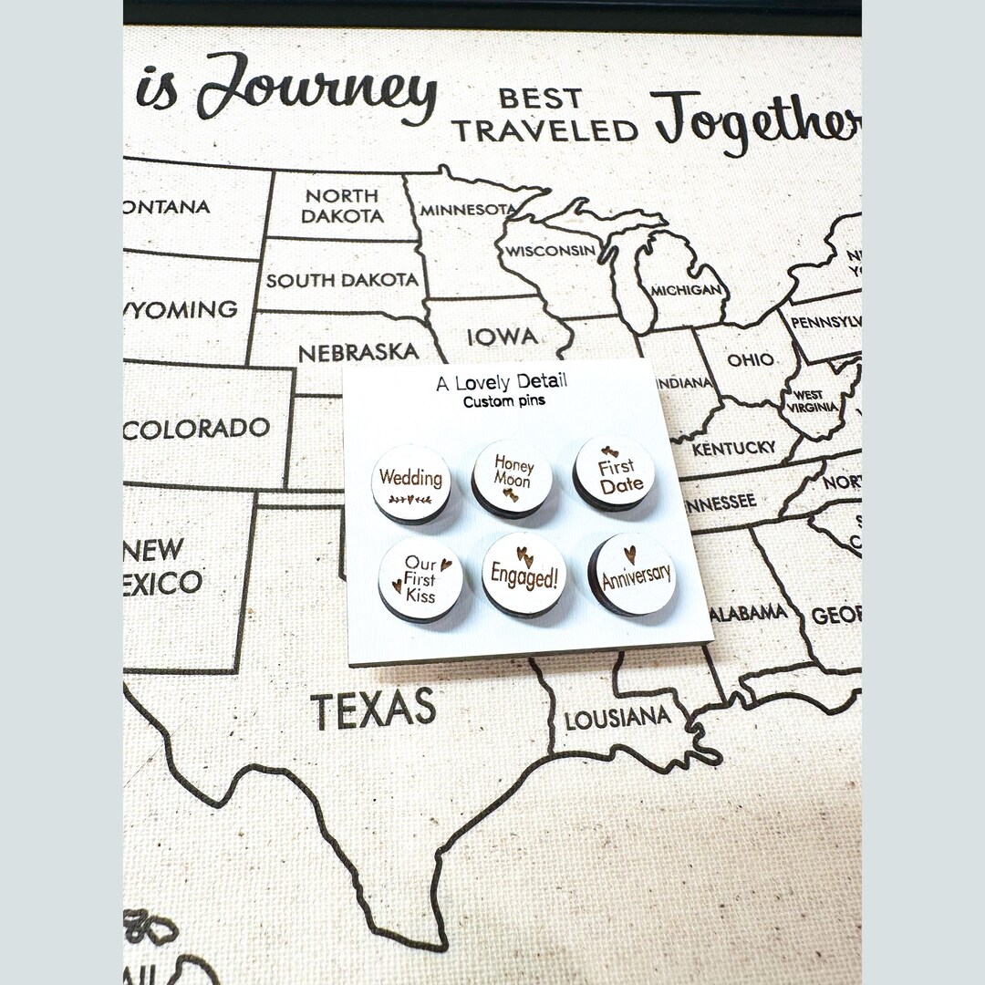 Travel Map Pins Push Pins for Memory Map Cute Anniversary Wedding Keepsake Memory Map - Etsy