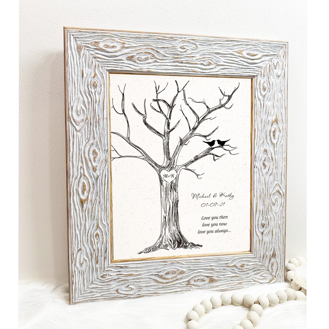 Cotton Anniversary Print: Personalized Tree Art, Couple Gift - Etsy