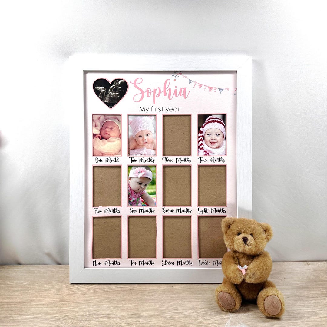 Personalized Photo Board First Year Photo Board Frame Picture Frame ...