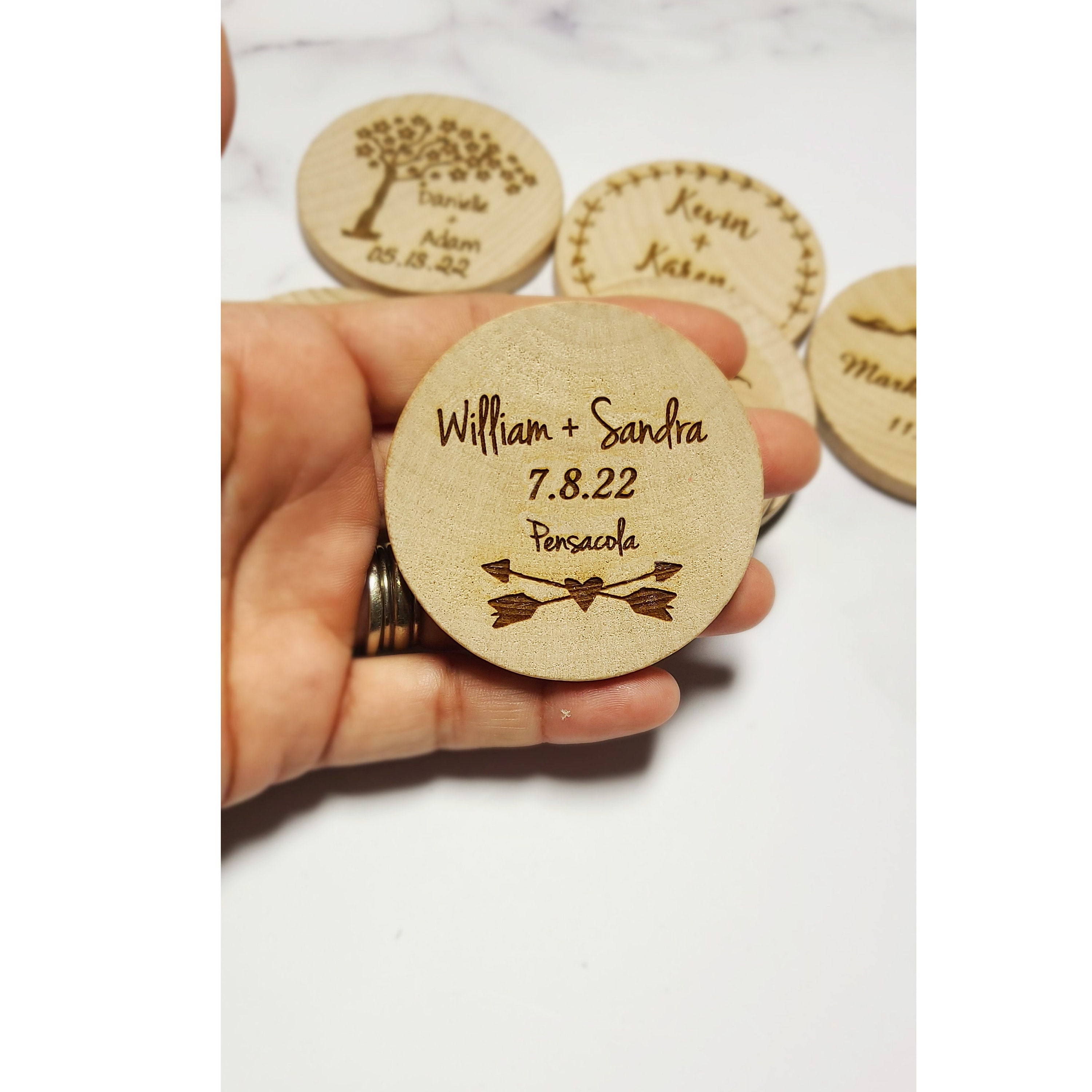 Wedding Custom Wooden Magnets Cats Anniversary Favors Rustic ...