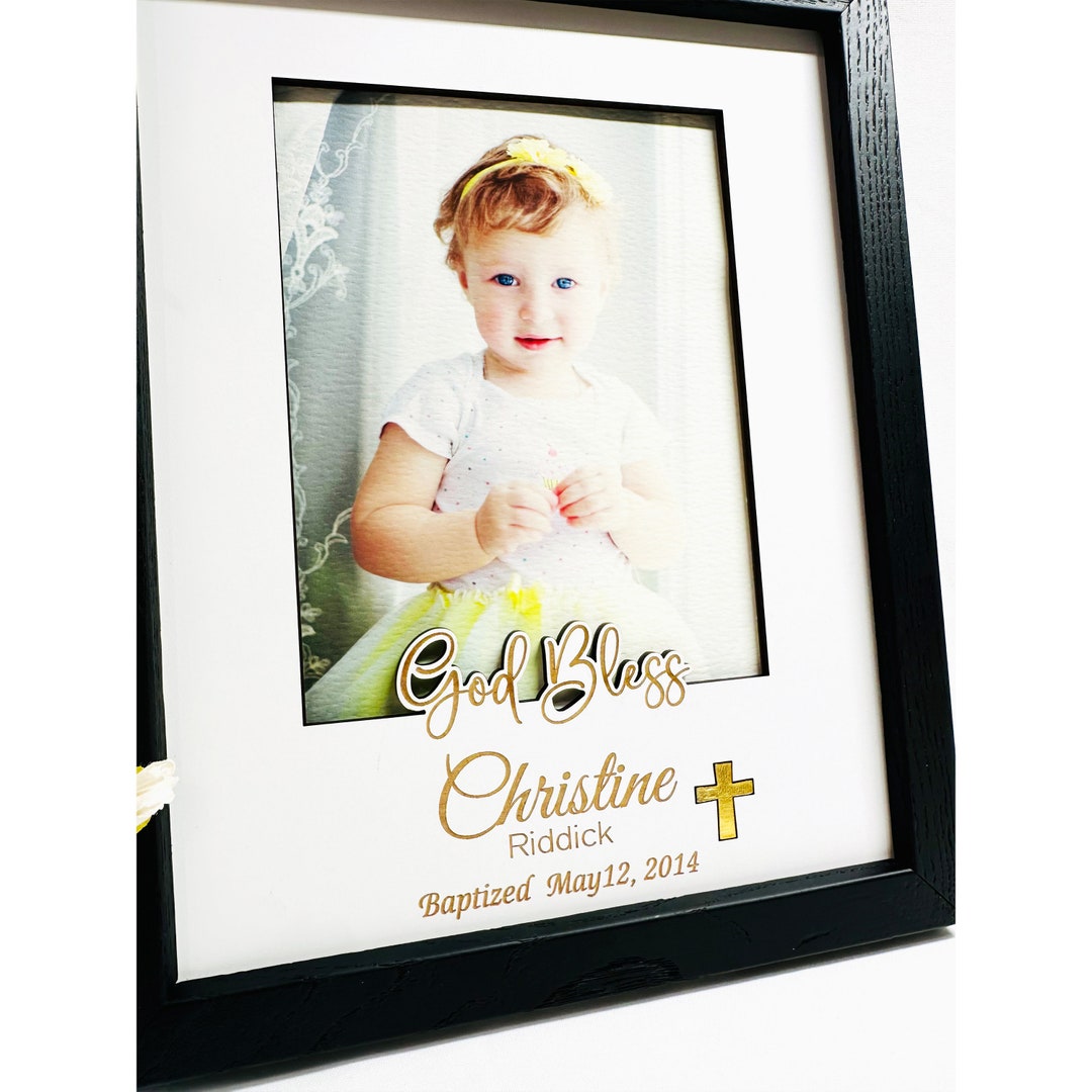Personalized Photo Frame Baptism Christening Frame Gift Mat - Etsy