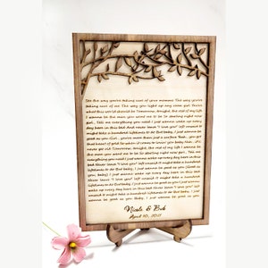 Engraved Wood Anniversary Gift First Dance Lyrics Art Anniversary ...