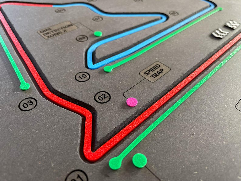 Bahrain, Formula 1 Race Track 3D Wall Art, Circuit Sector Map, Unique ...