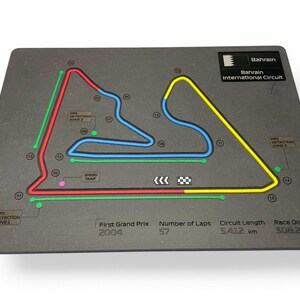 Bahrain, Formula 1 Race Track 3D Wall Art, Circuit Sector Map, Unique ...