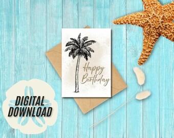 Happy Birthday Card - DIGITAL Download - Printable Birthday Card ...