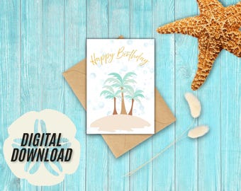 Happy Birthday Card - DIGITAL Download - Printable Birthday Card ...