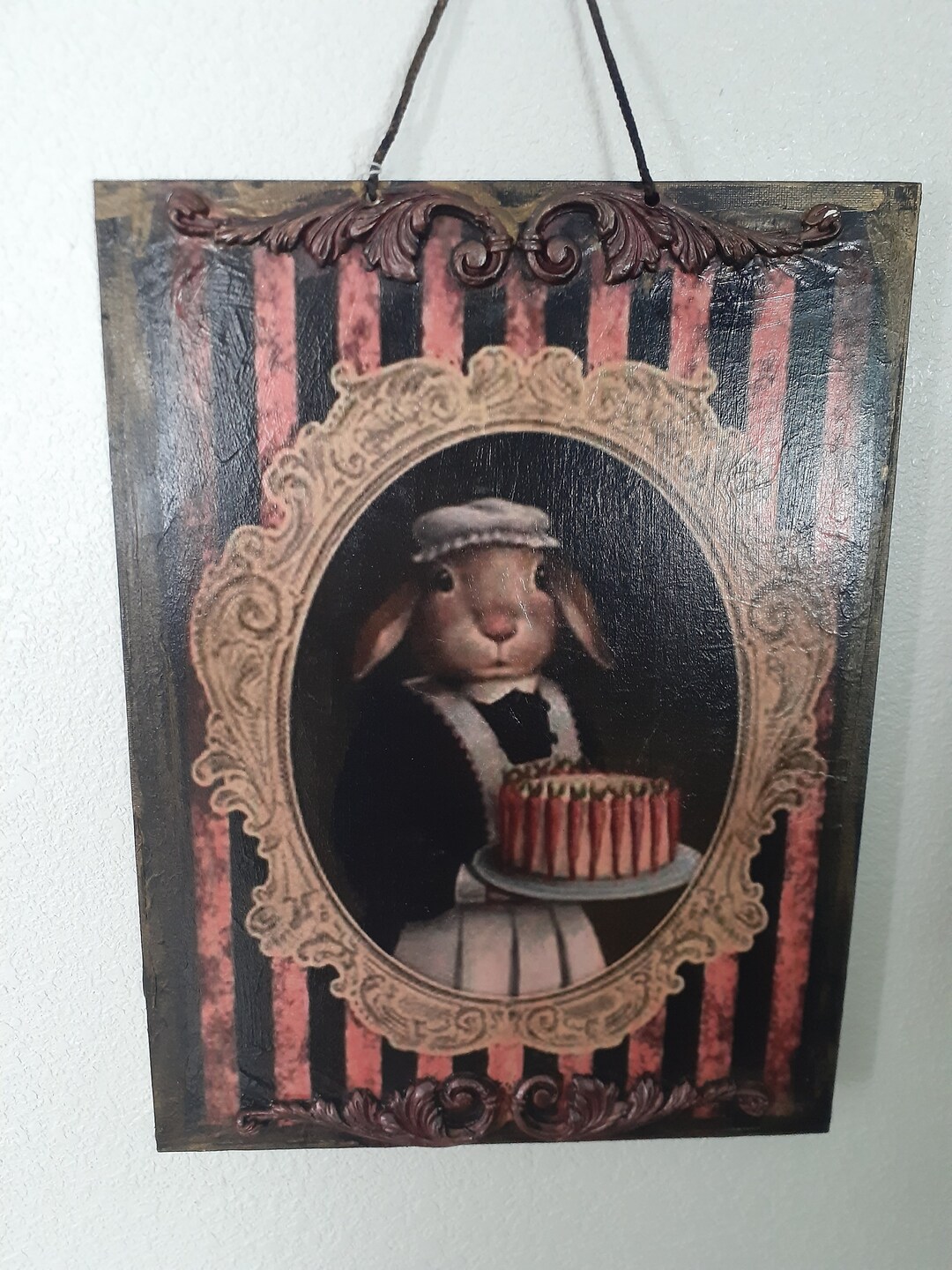 Mrs. Rabbit Anthropomorphism Wall Art. OOAK. - Etsy