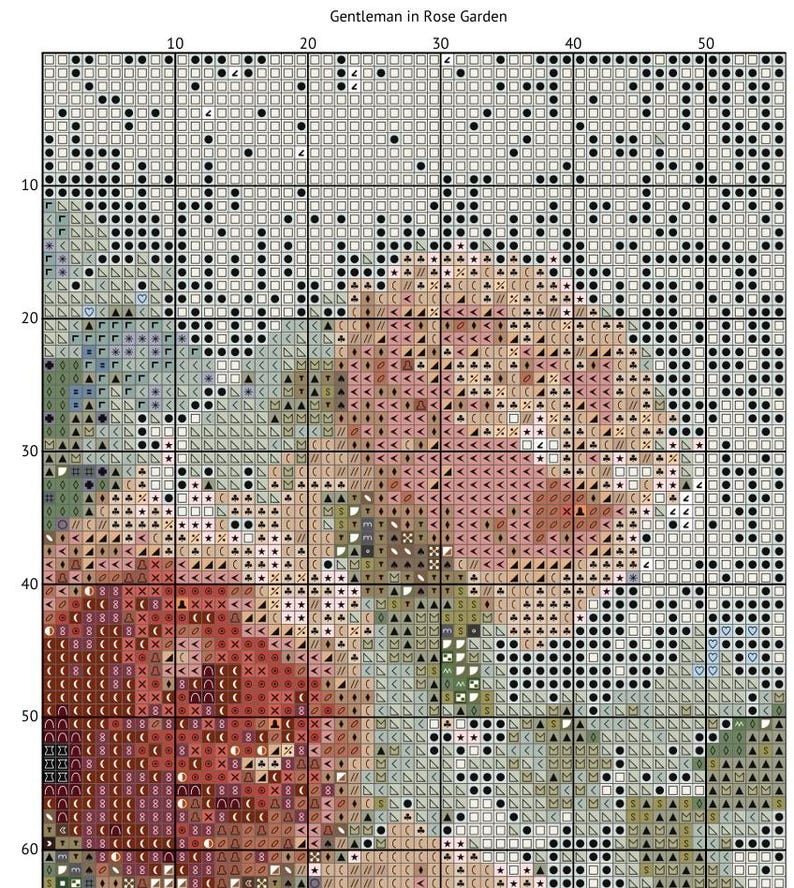 Regency Era Gentleman in Rose Garden Cross Stitch Pattern PDF Full ...