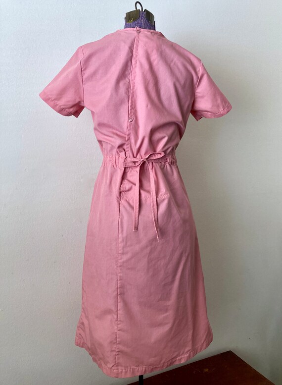 Vintage 1950s RARE Pink Nurse Uniform - Smock Dress … - Gem