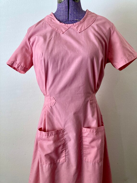 Vintage 1950s RARE Pink Nurse Uniform - Smock Dress … - Gem