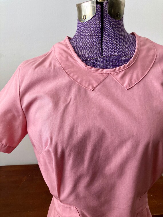Vintage 1950s RARE Pink Nurse Uniform - Smock Dress … - Gem