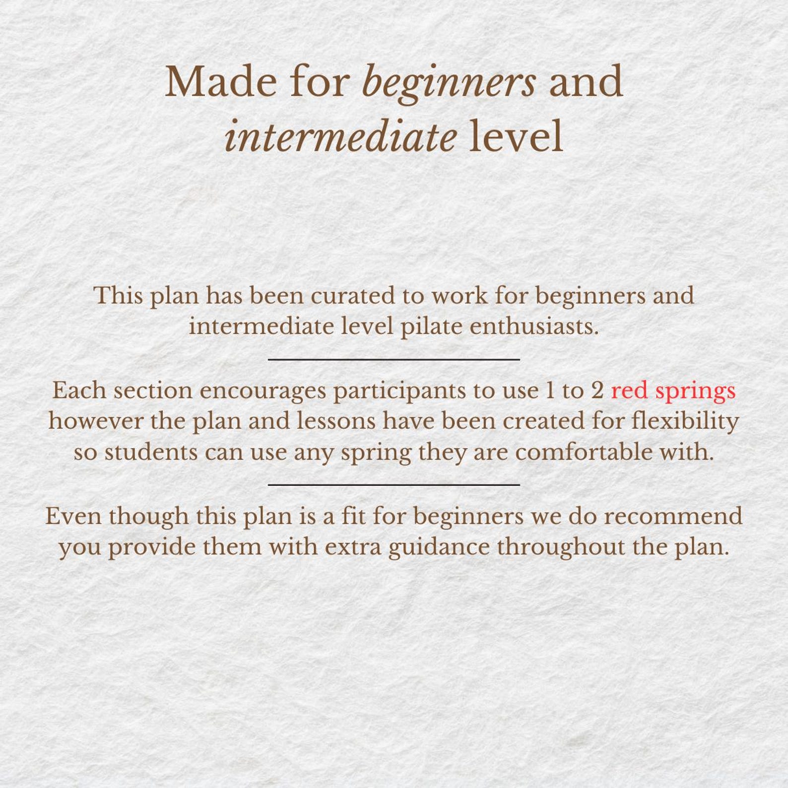 Reformer Pilates Lesson Plan: Full Body Intermediate Level (PDF ...