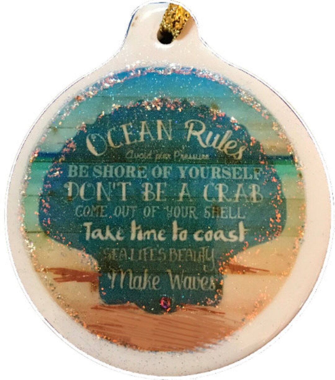 Ocean Rules Porcelain Ornament Gift Boxed Beach Make Waves - Etsy