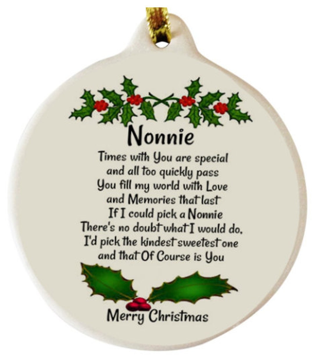 Nonnie With Love Porcelain Christmas Ornament Gift Boxed Rhinestone ...