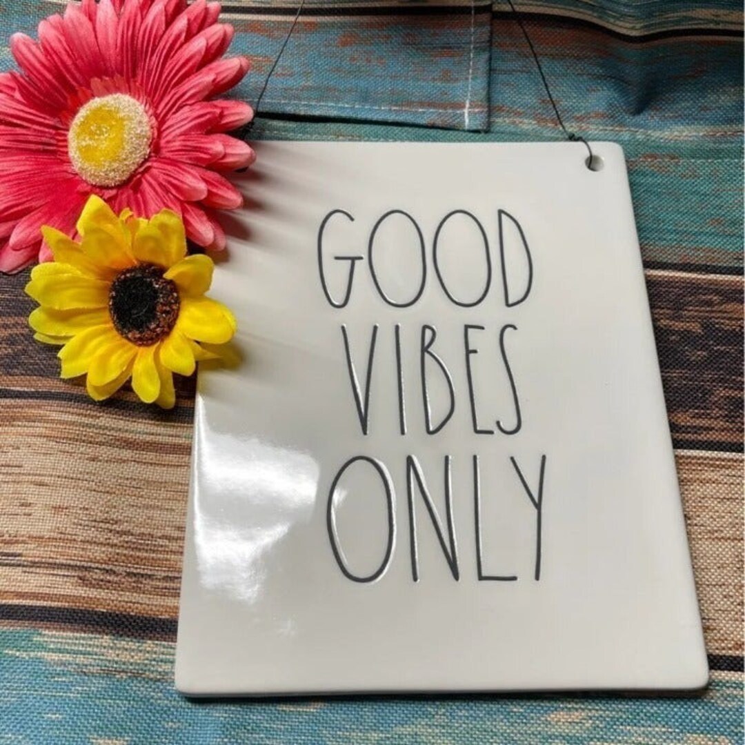 Rae Dunn Good Vibes Ceramic Wall Hanging Plaque - Etsy