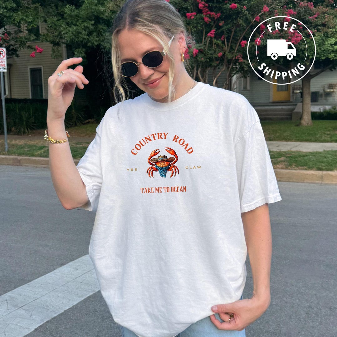 Crab Shirt, Coastal Cowgirl Shirt, Ocean Inspired Style, Weirdcore ...