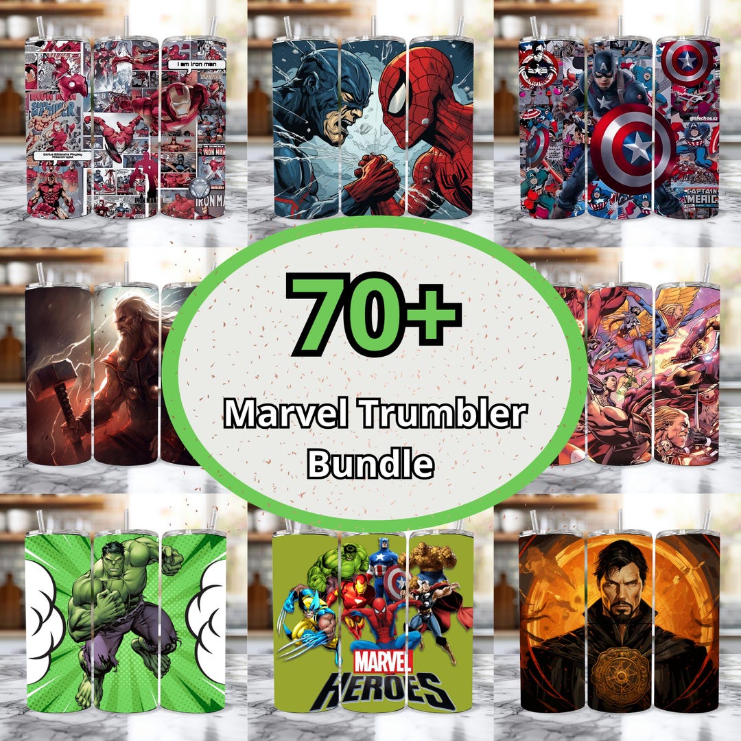 70+ Marvel Tumbler Wrap Designs Bundle, Marvel Sublimation Designs, 20 ...