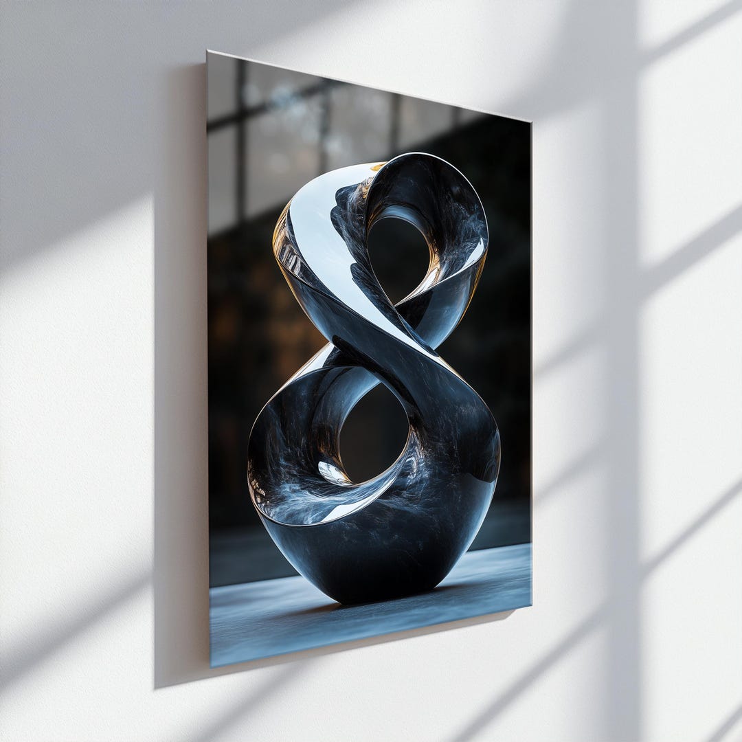 Infinity Symbol 3D Glass Wall Art, Tempered Glass Wall Art, Abstract ...