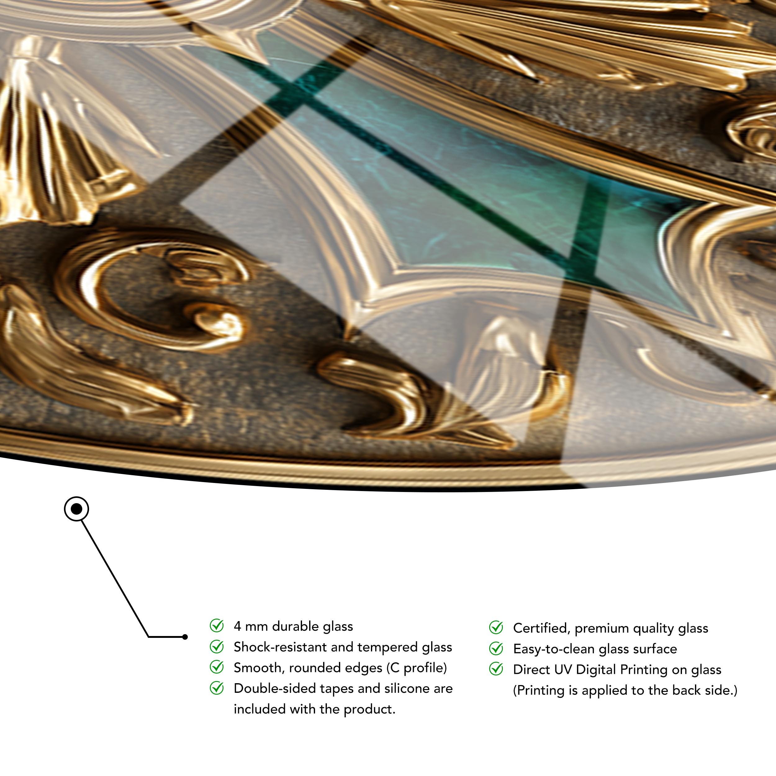 Emerald Cross Round Glass Wall Art, Tempered Glass Wall Art, Regal ...