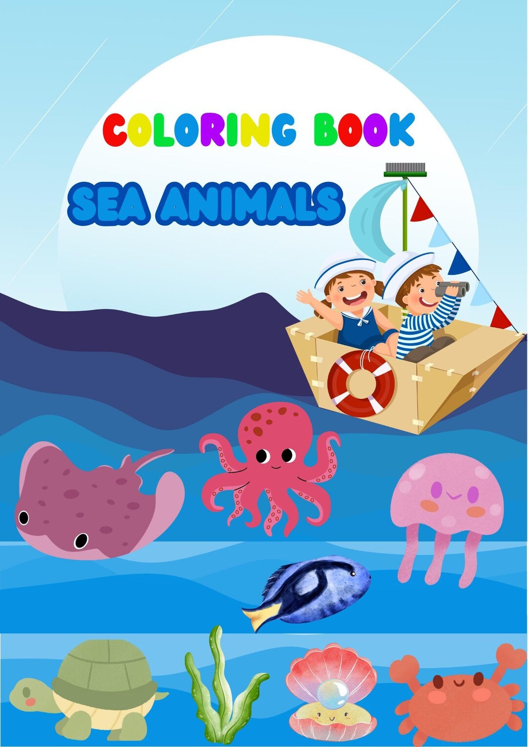 Under the Sea: Fun Sea Animals Coloring Book for Kids - Etsy