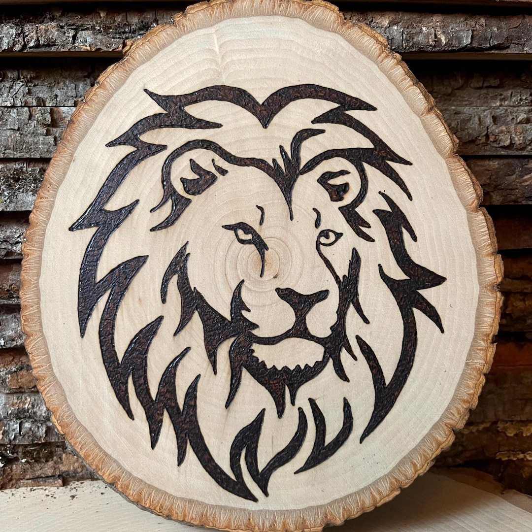 Lion Wood Burning Art - Etsy