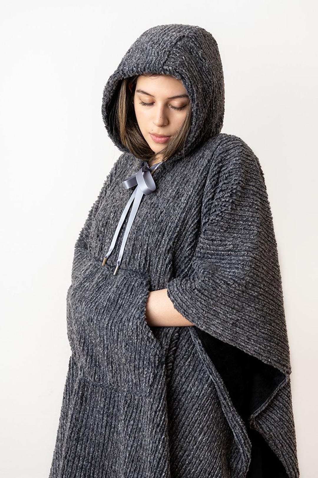 Minky Adult Poncho - Poncho - Warm Poncho - One Size, Hooded Poncho ...
