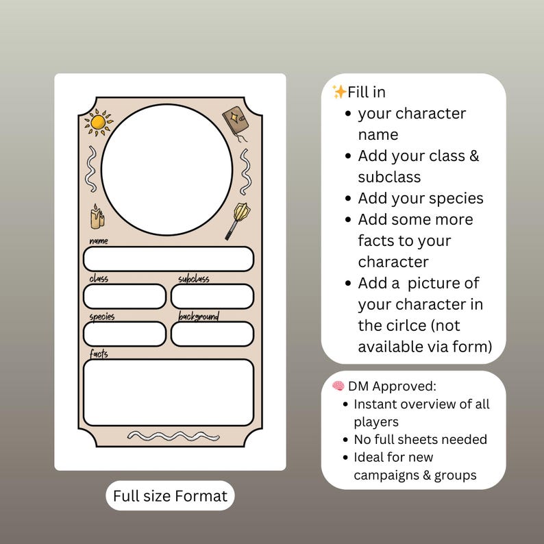 Dnd 5E Cleric Character Sheet 2024 – Fillable PDF, Mini Character Sheet ...