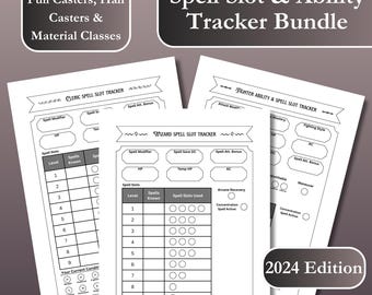 Dnd 5E 2024 Spell Slot & Ability Tracker: All Classes, 2024 Edition ...