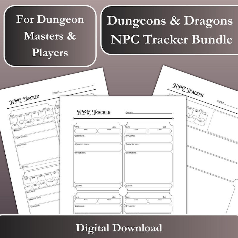 Dnd Tracker Organizer - Etsy