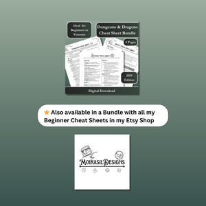 Dnd 5E 2024 Ability Check Cheat Sheet: Dungeons and Dragons Beginner ...