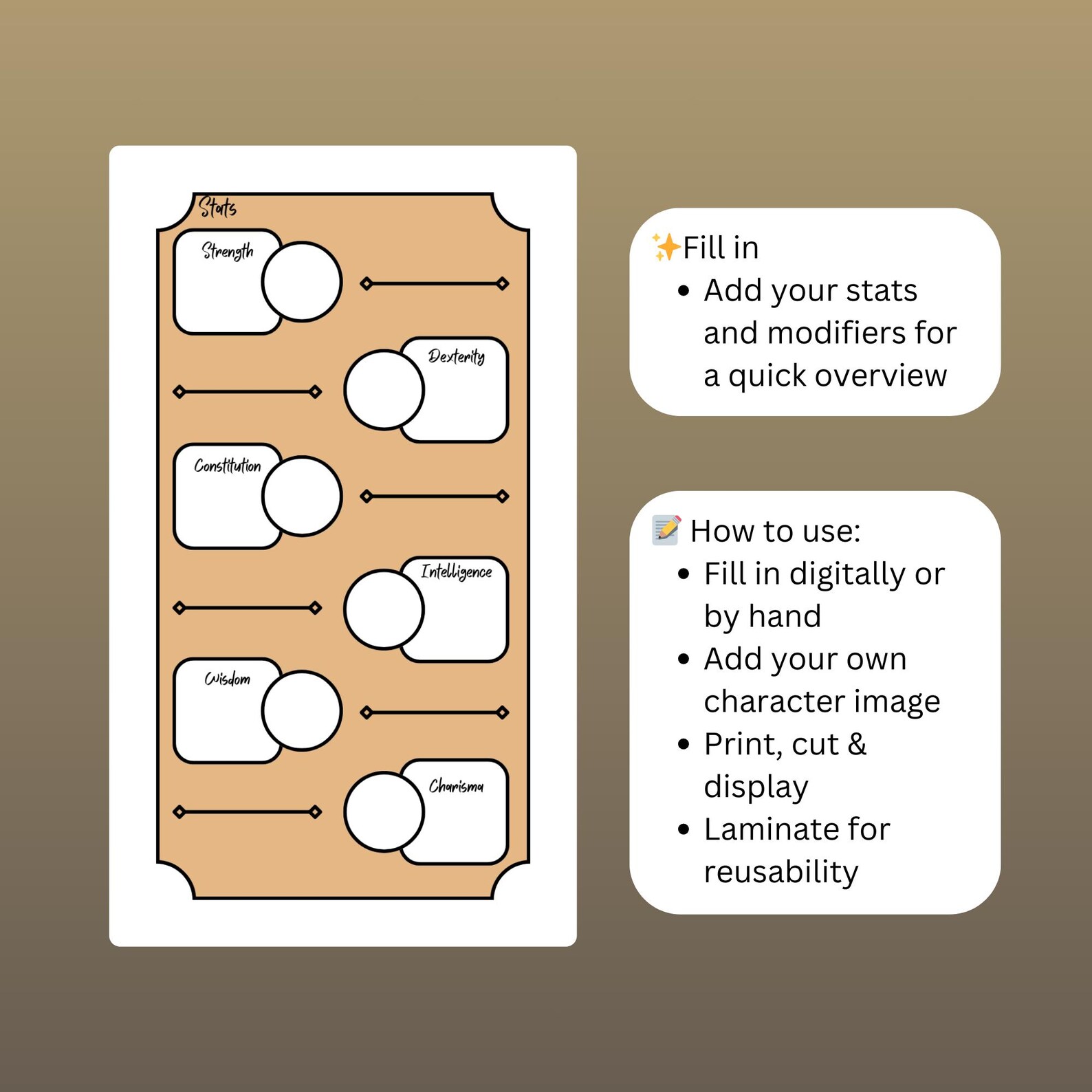 Dnd 5E Bard Character Sheet 2024 – Fillable PDF, Mini Character Sheet ...
