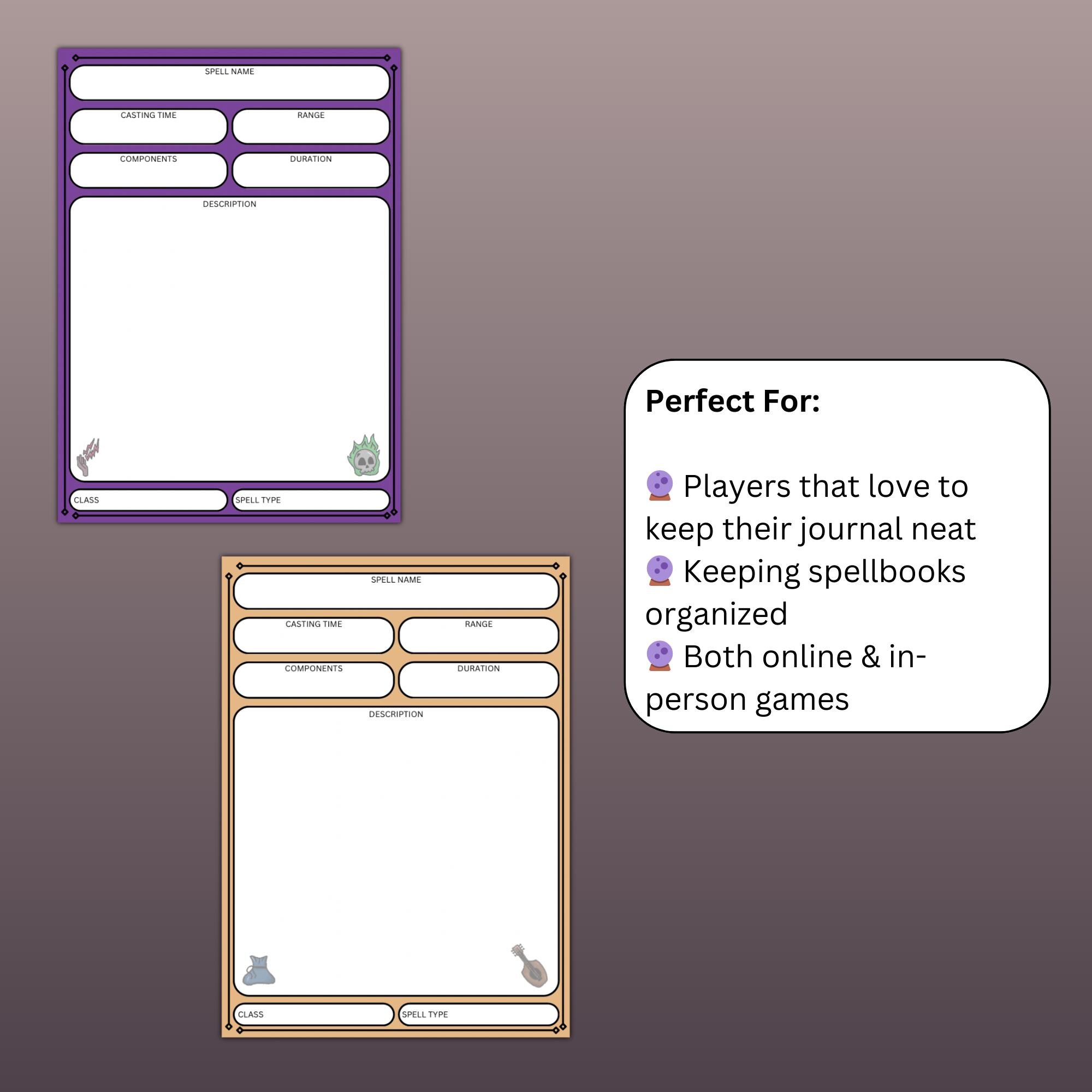 Dnd 5E 2024 Fillable Spell Cards Bundle | Illustrated | 2024 ...