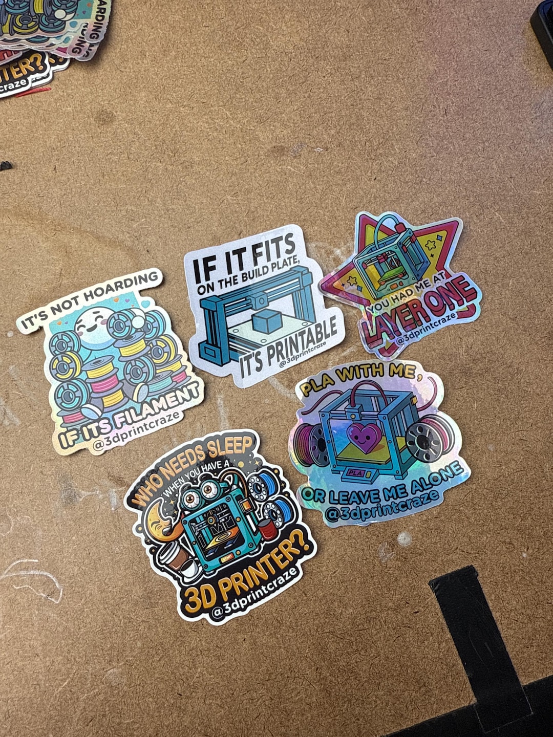 Set of 5 Funny 3D Printing Meme Stickers Vinyl Decals for Laptops ...